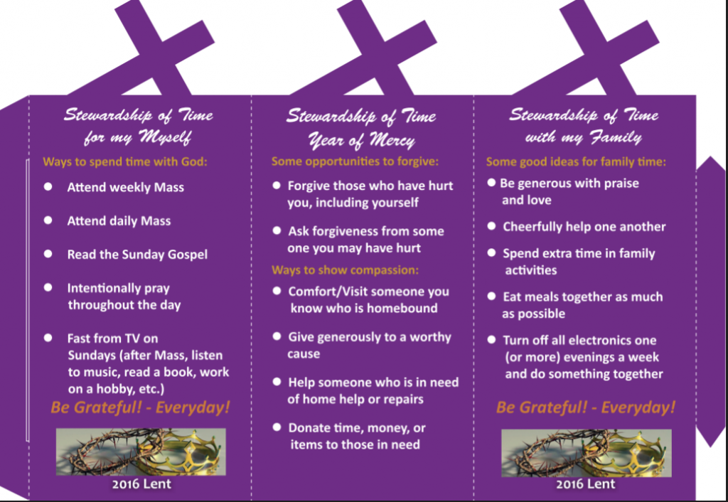 Stewardship of Time in Lent - Saint Patrick Catholic Church Stewardship of Time in Lent - Saint Patrick Catholic Church