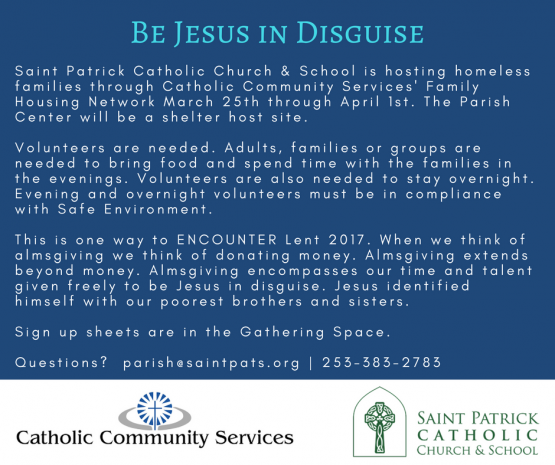 Encounter Lent: Almsgiving | Prayer | Fasting - Saint Patrick Catholic ...
